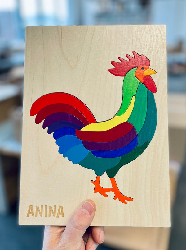 Hahn - Puzzle - swiss made - Holzspielzeug personalisierbar für ...